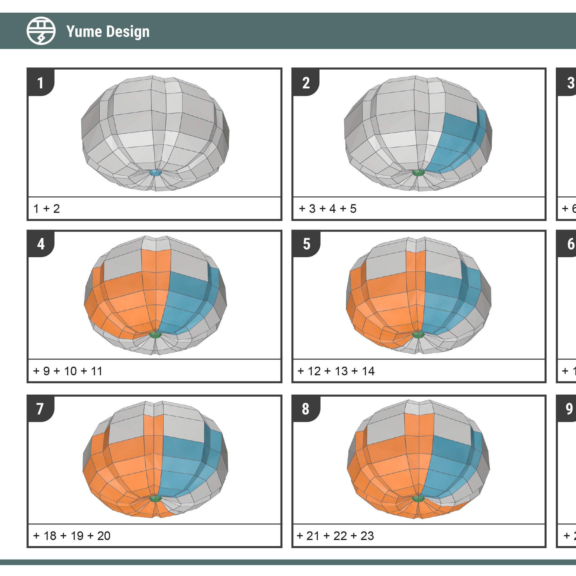 Pumpkin 3D Papercraft DIY Paper Sculpture Paper Model Pattern Do It ...