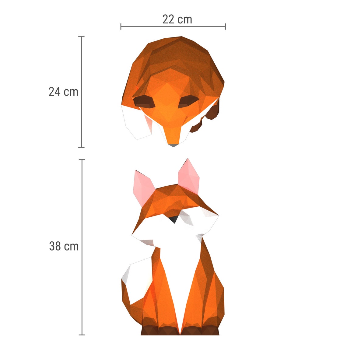 Fox 3D Papercraft DIY Paper Sculpture Paper Model - Etsy