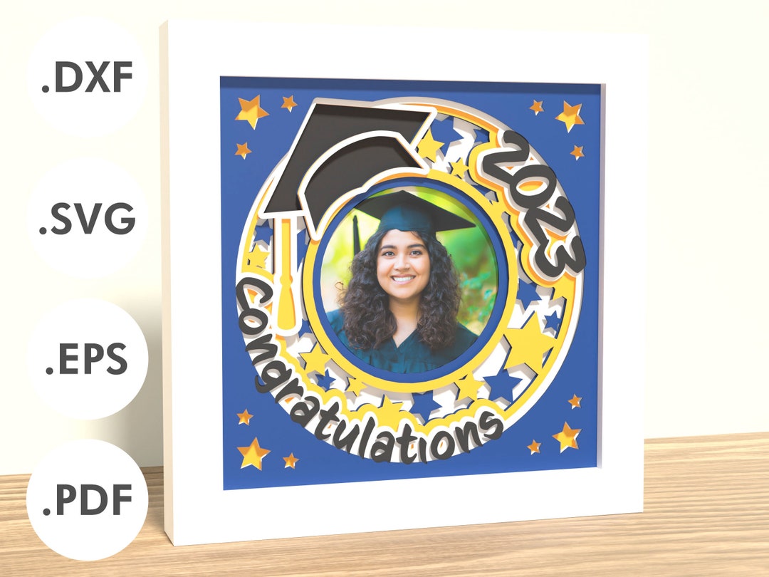 Graduation Shadowbox | SVG EPS DXF | Digital Download File | Silhouette ...