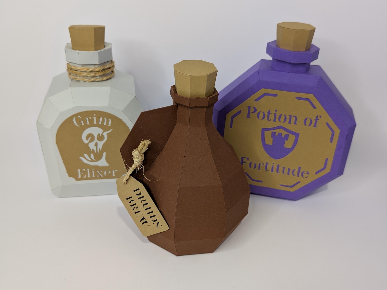 Potion Bottles 3D Papercraft Set 2| SVG,PDF |12 Potions,elixers and ...