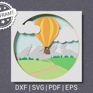 3D Air Balloon Shadowbox for Paper Cutting SVG EPS DXF - Etsy
