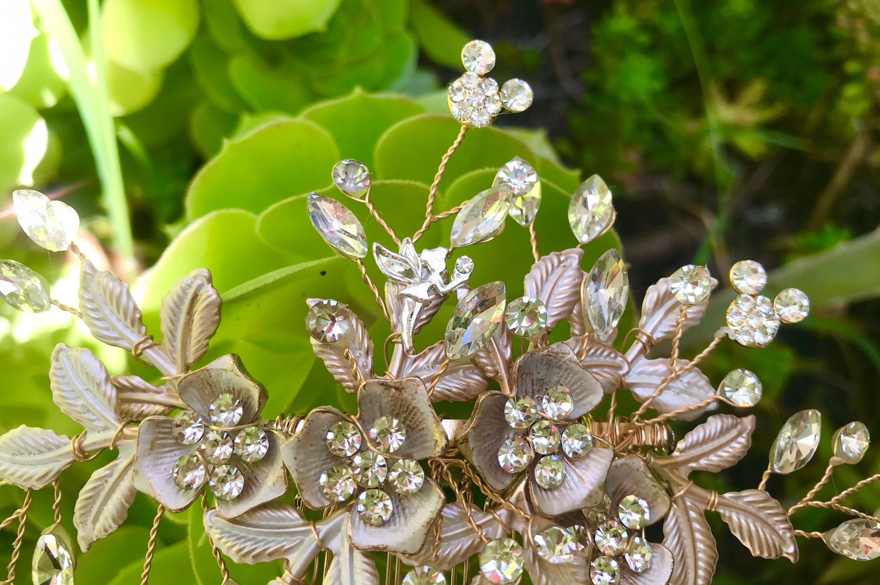 Tinker Bell Hidden Mickey Hair Comb Tinker Bell Wedding - Etsy