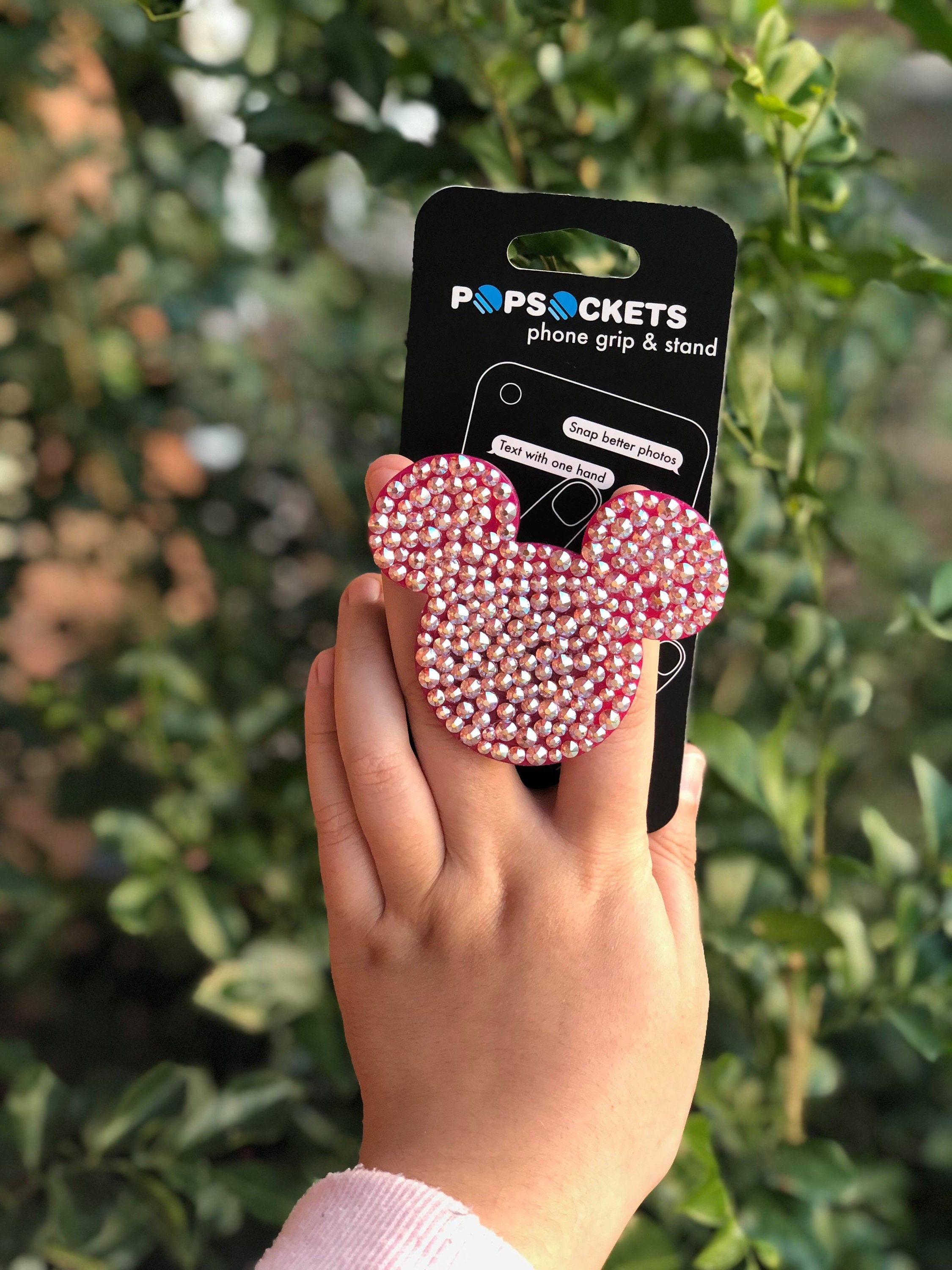 Swarovski Crystal Disney Mickey Mouse Head Popsocket "light Rose Ab" - Etsy