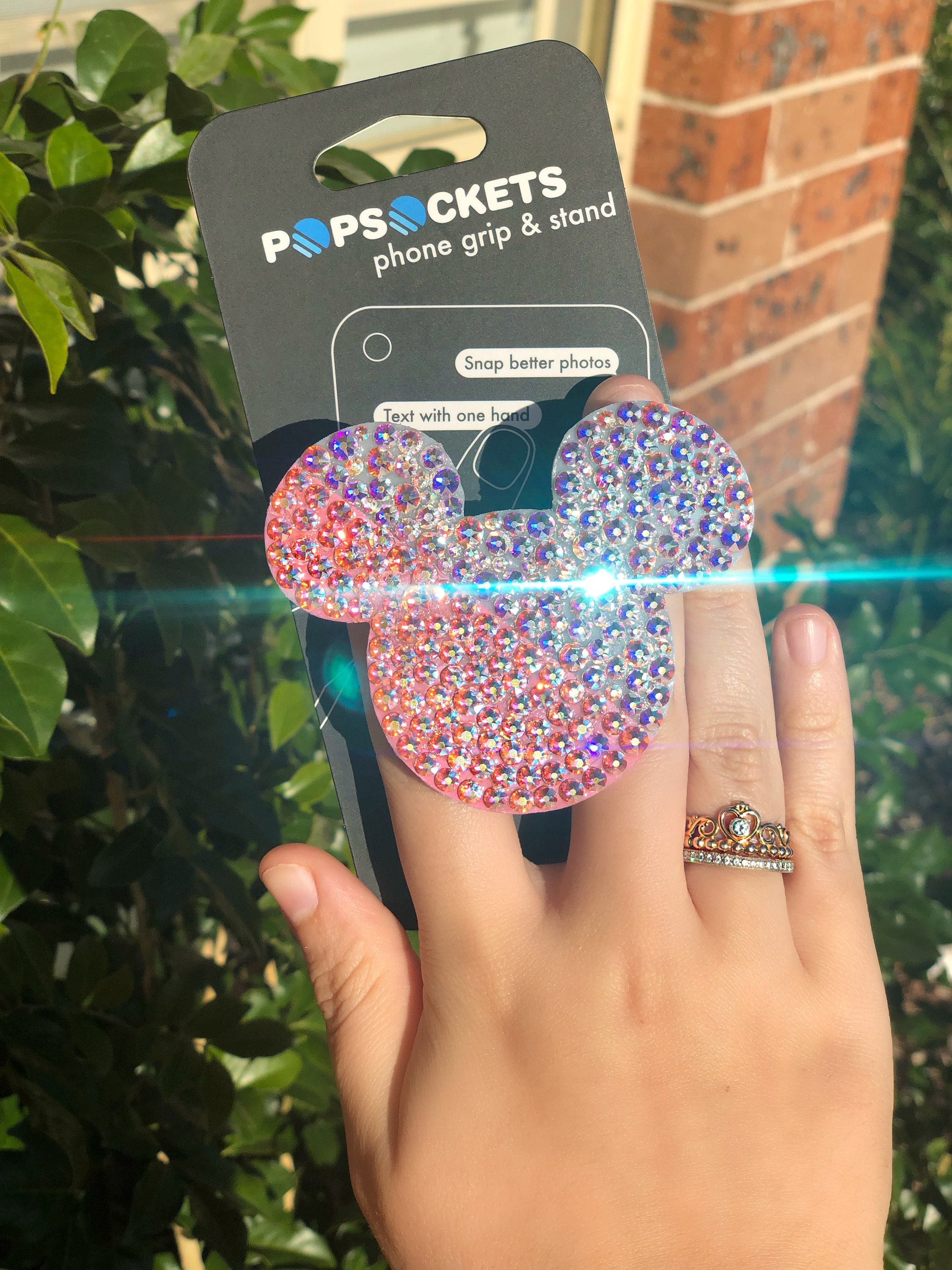 Swarovski Crystal Disney Mickey Mouse Head Popsocket "lilac Dazzle" - Etsy