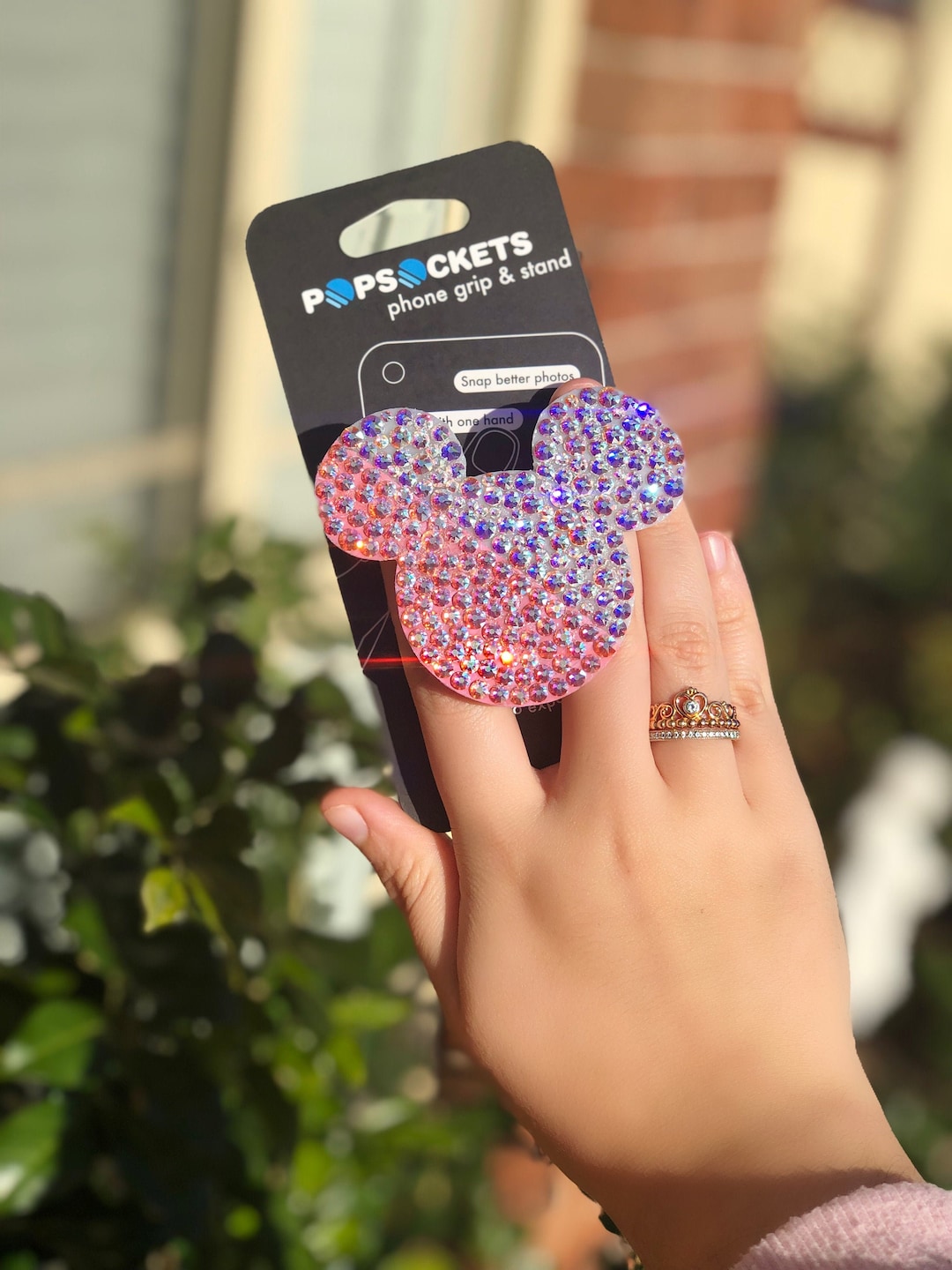 Swarovski Crystal Disney Mickey Mouse Head Popsocket "lilac Dazzle" - Etsy