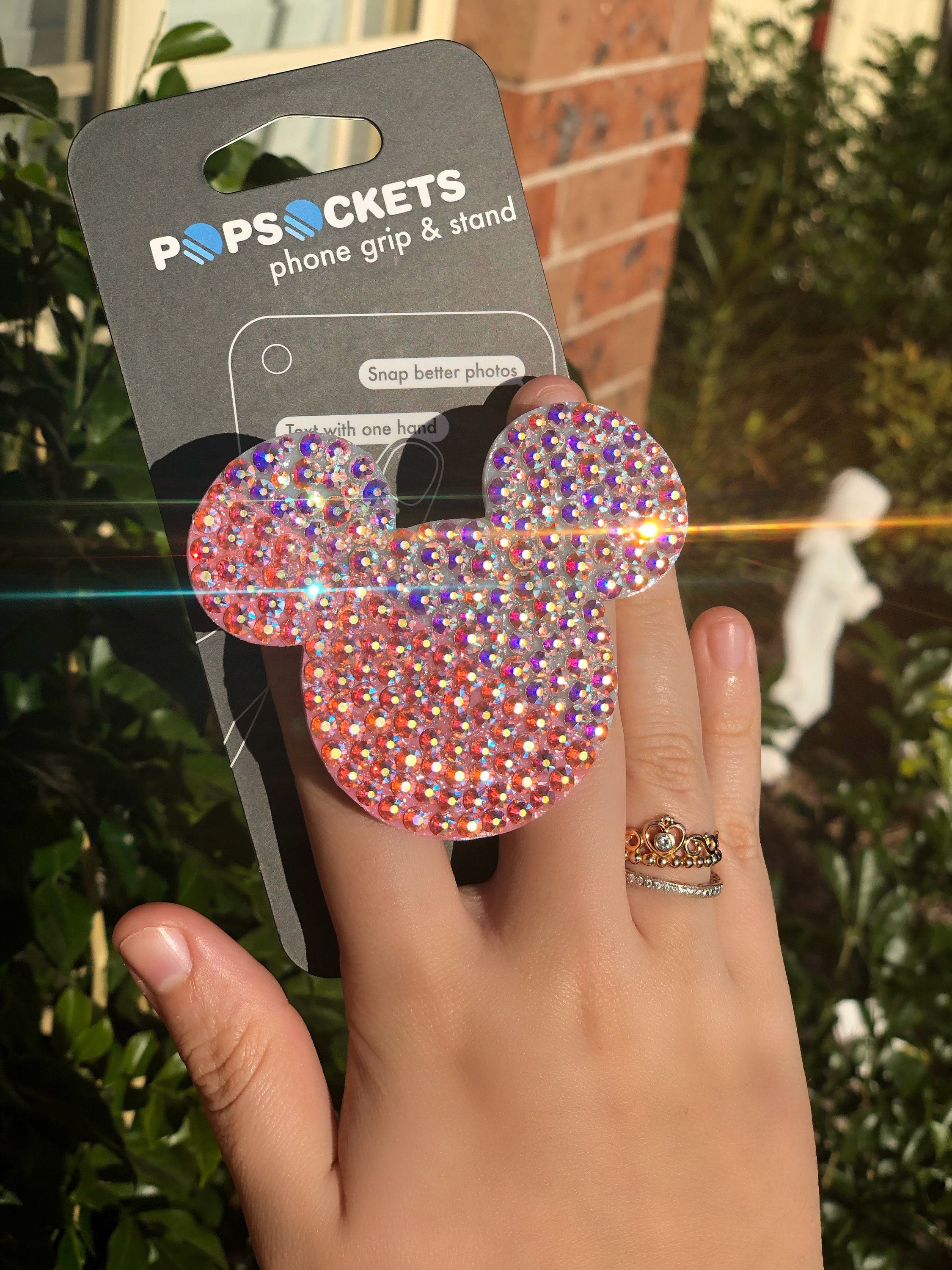 Swarovski Crystal Disney Mickey Mouse Head Popsocket "lilac Dazzle" - Etsy