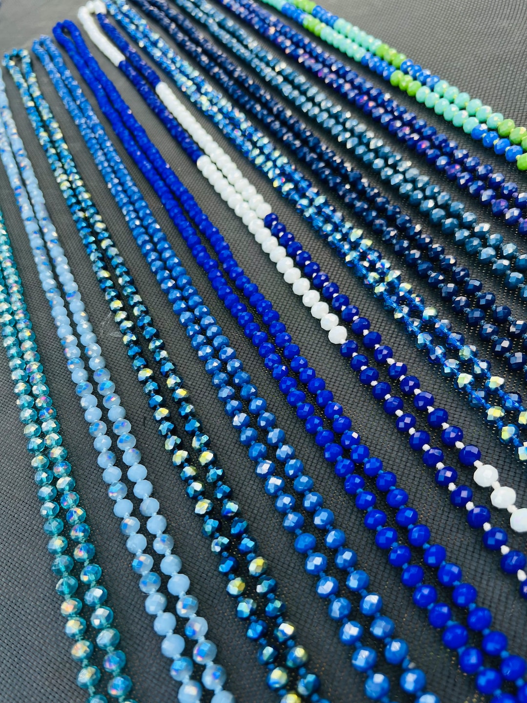 Beautiful Different Color Blue 60” Necklaces - Etsy