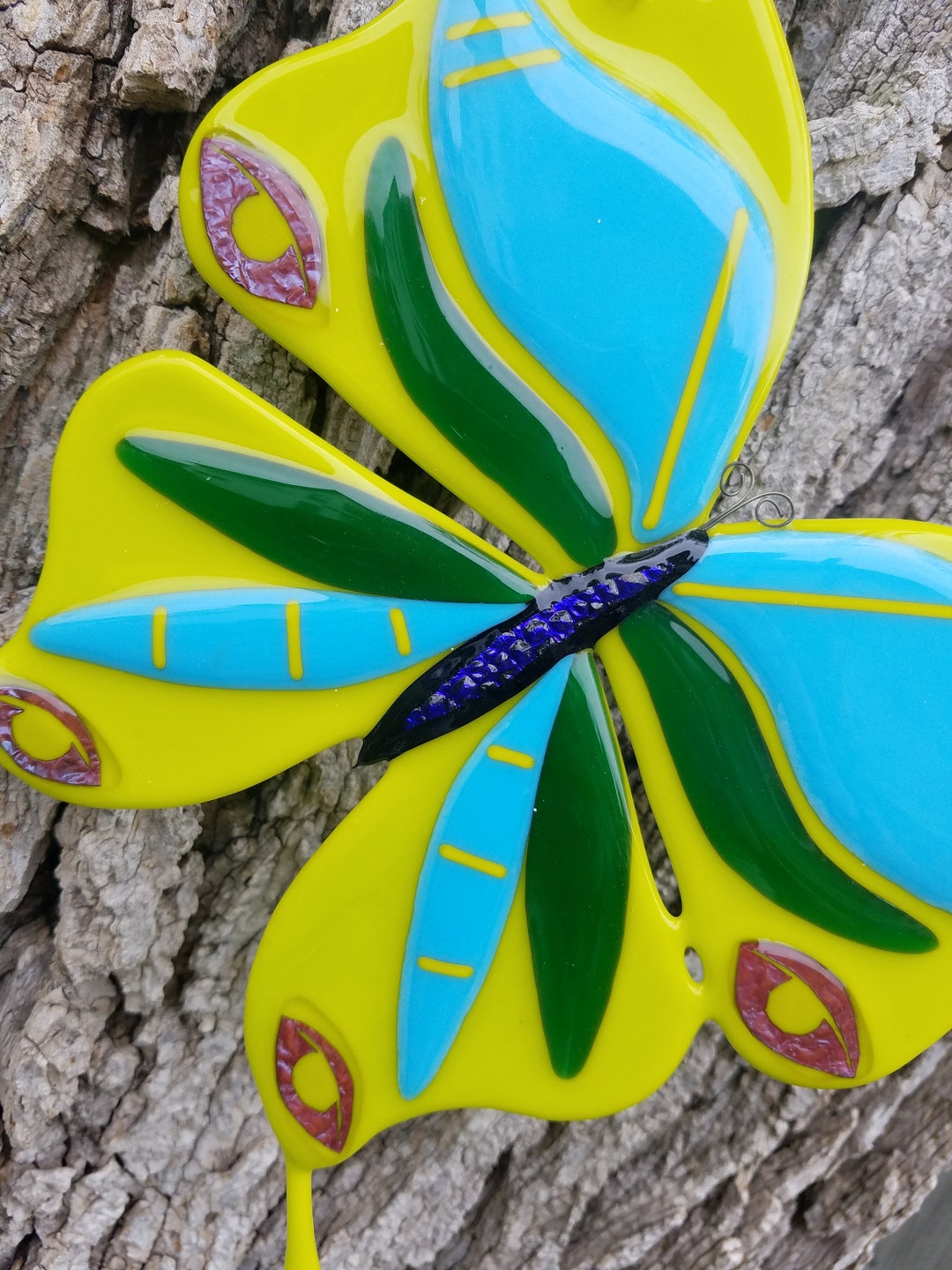 Copper Included Fused Glass Butterfly - Etsy