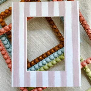 Striped Pattern Photo Mat | Cabana Stripe Mat for Picture Frame ...