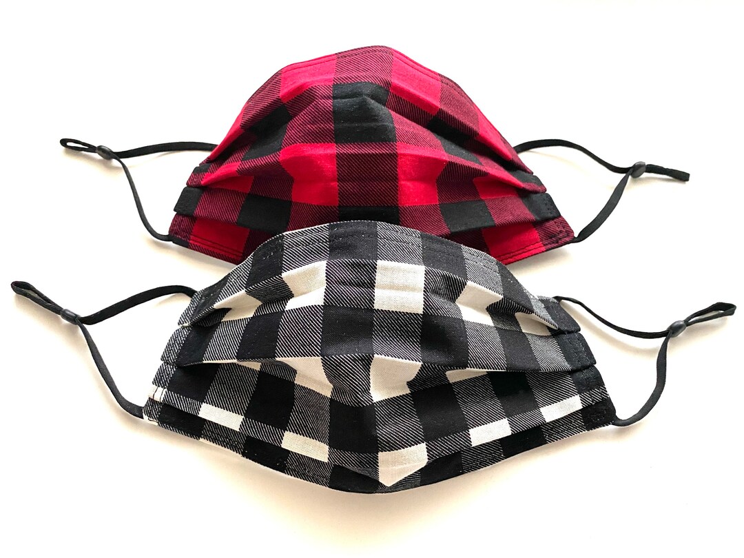 ADJUSTABLE Buffalo Plaid Face Mask Men, Women, Teen, or Child Sizes - Etsy