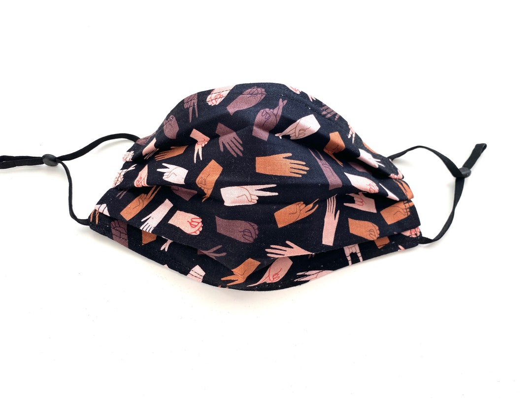 ADJUSTABLE Unity ASL Face Mask Be Kind Hands Sisterhood Unity ...