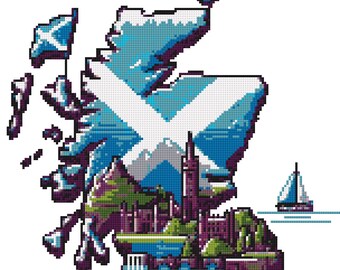 Scottish Croft Cross Stitch Pattern Pdf Instant Download Watercolour ...