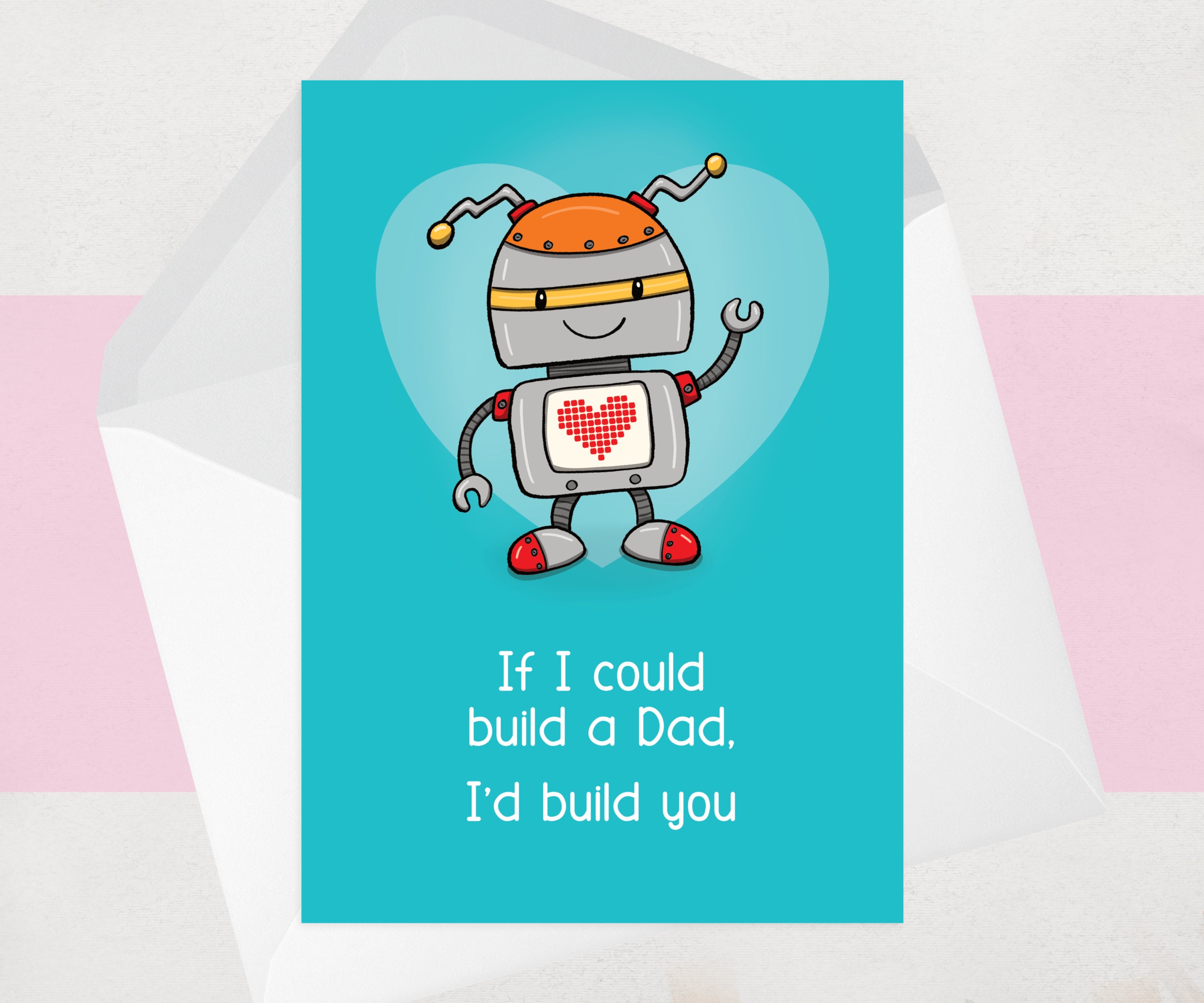 Robot Father's Day Card: Special Dad, Stepdad, Father Figure - Etsy
