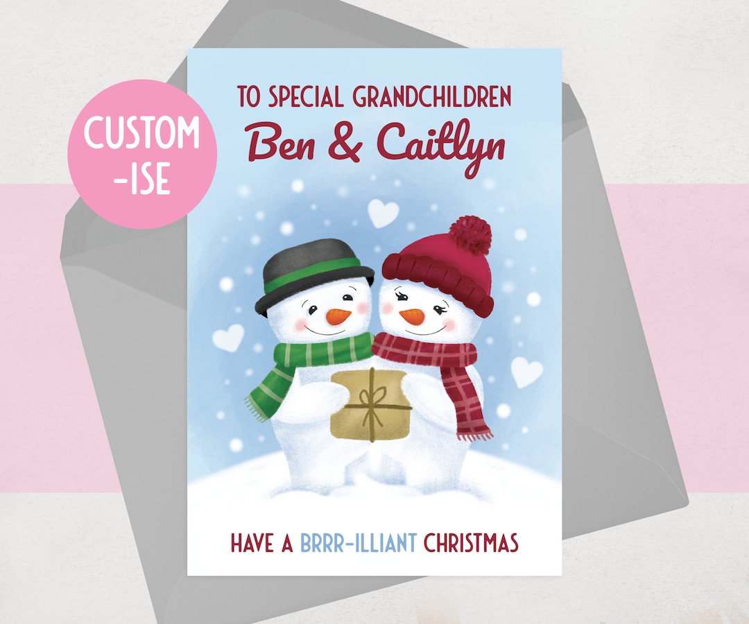 Grandchildren Christmas Card Xmas Card for Grandchildren - Etsy