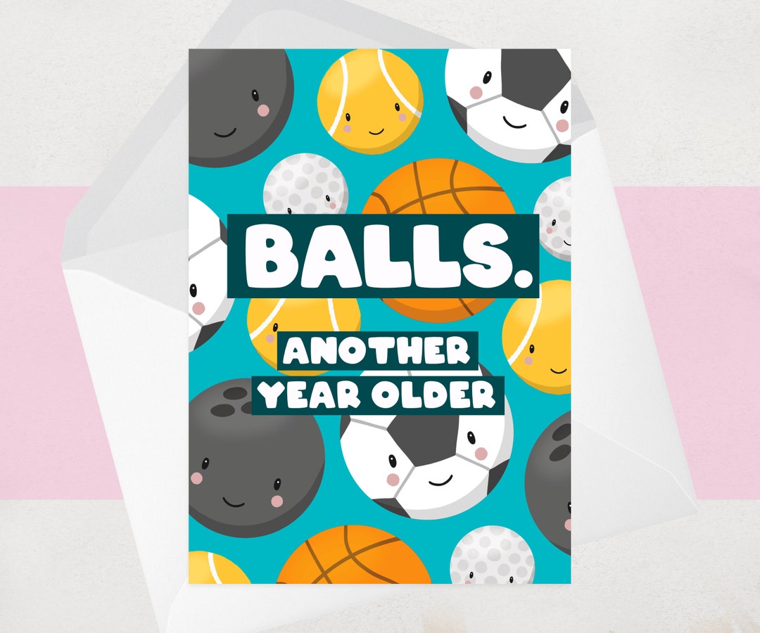 Balls Cheeky Birthday Card: Sports Fan Rude Card - Etsy
