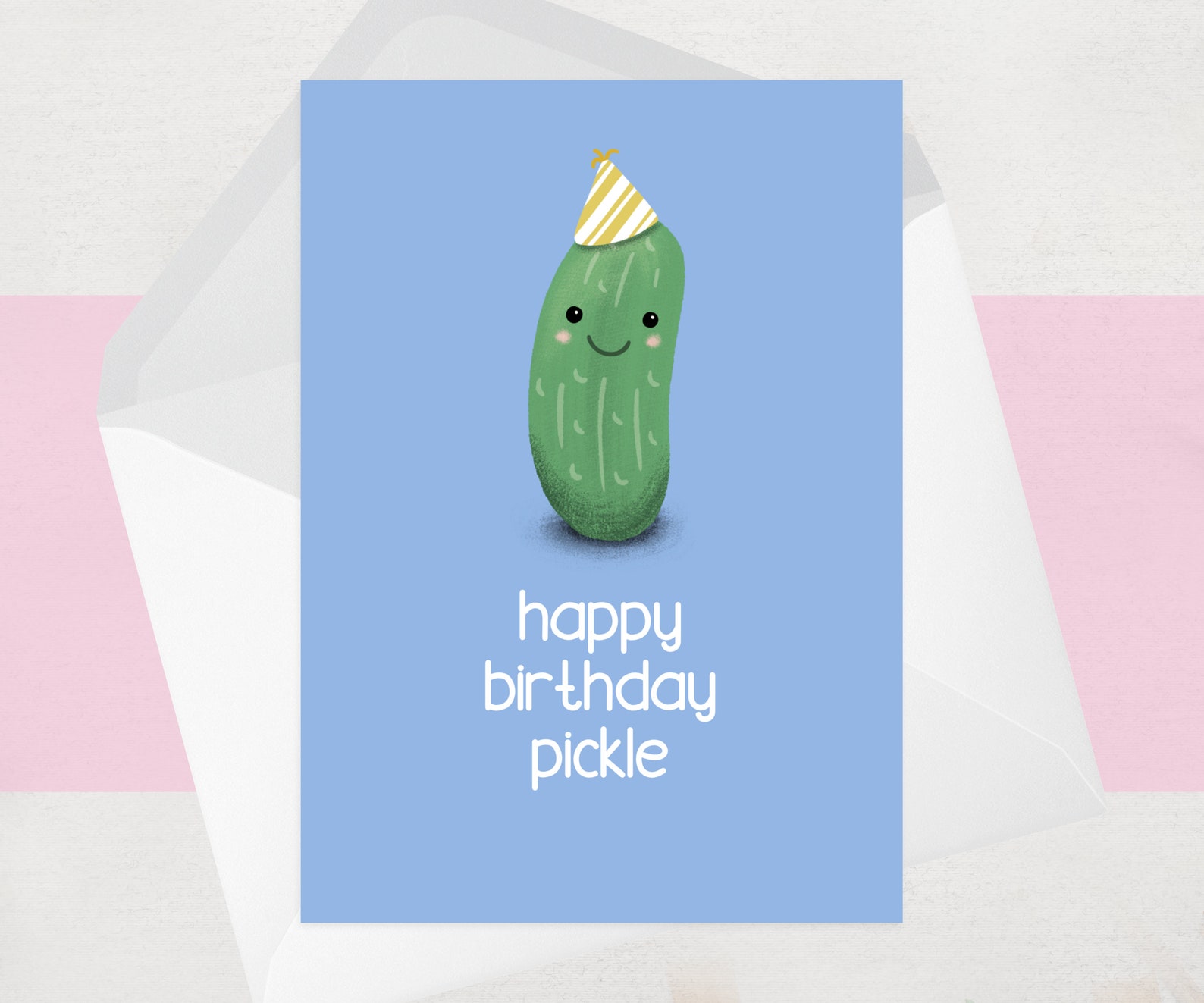Happy Birthday Pickle Greeting Card Funny Cute Illustrated - Etsy UK