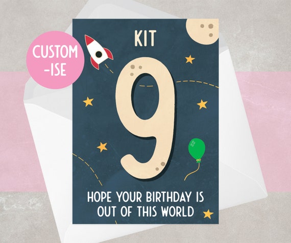 9th Birthday Card Personalised 9th Birthday Card and Gift - Etsy UK