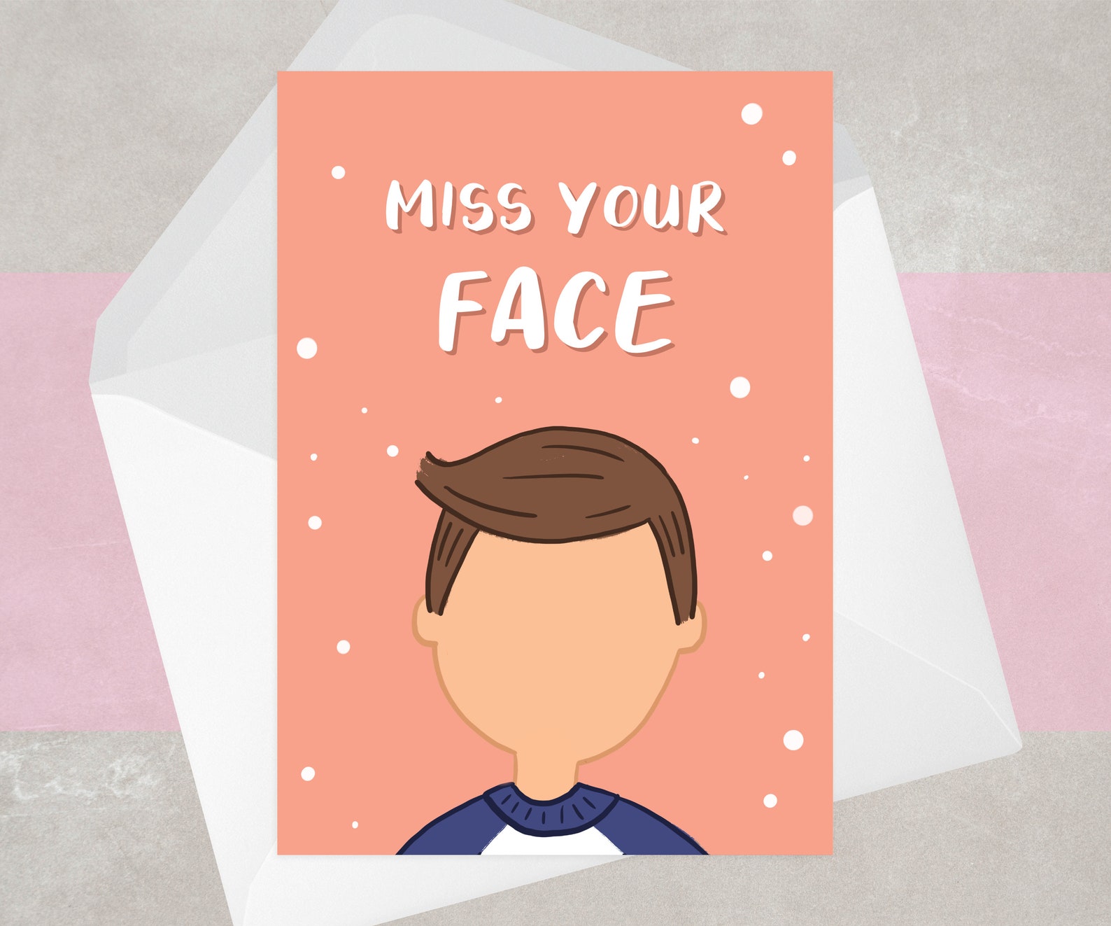 Miss Your Face Card Miss You Card for Him Dad Son - Etsy UK