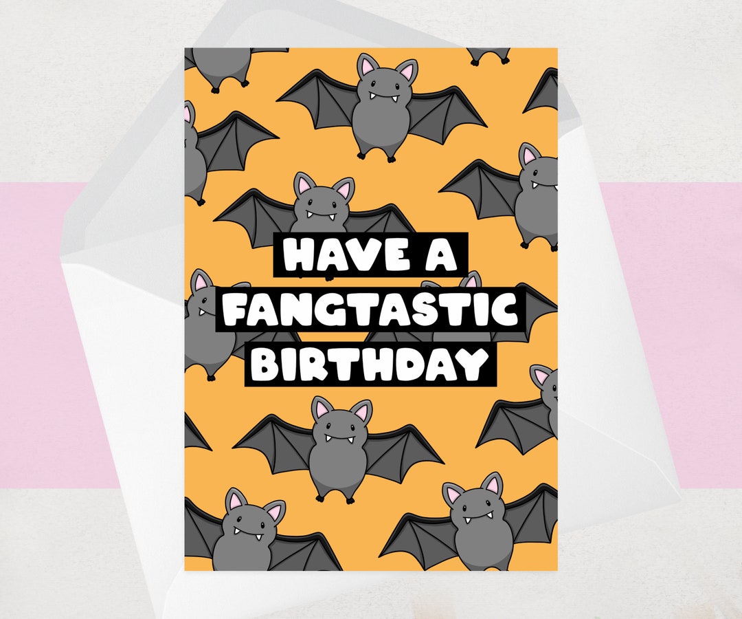 Bat Birthday Card - October Birthdays - October Birthday Card ...