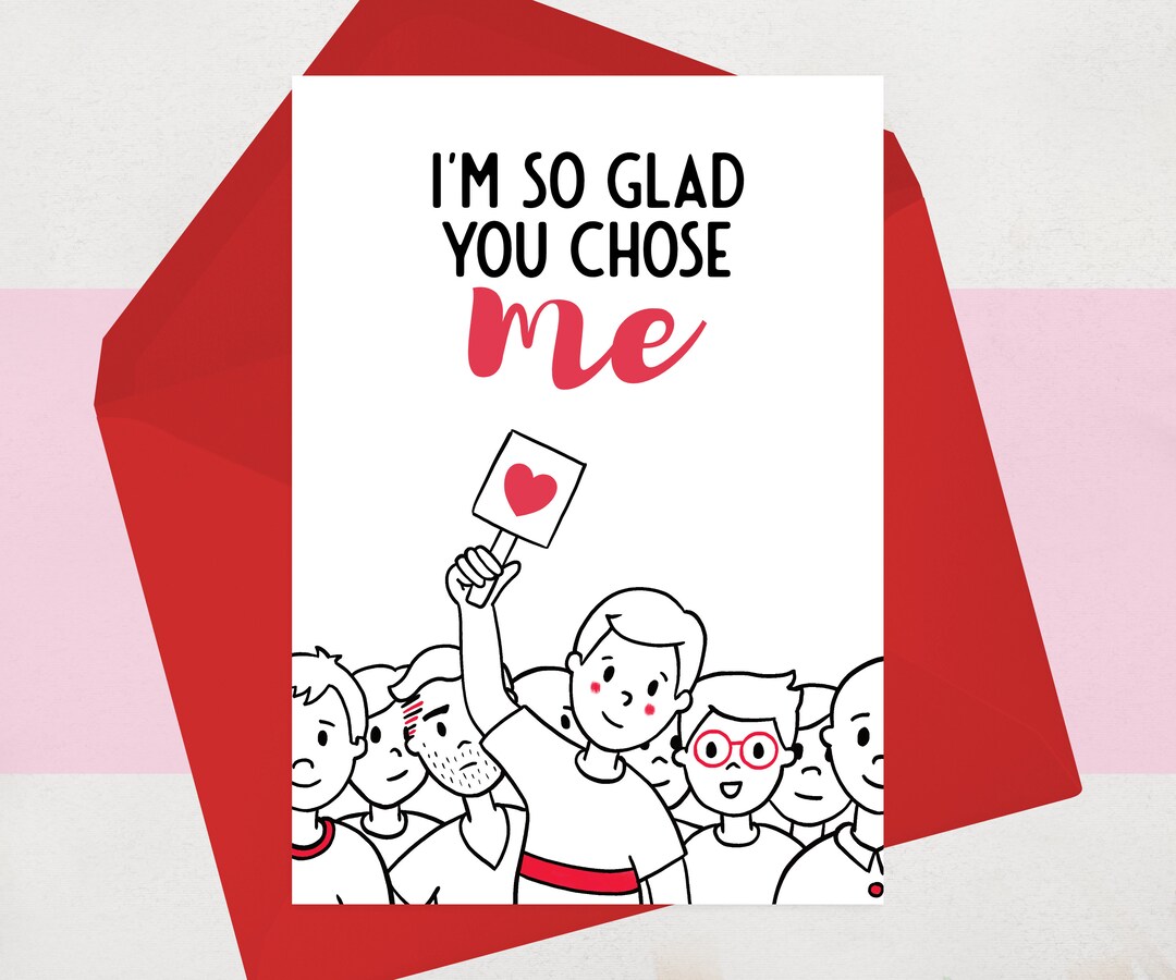 Glad You Chose Me - Cute Anniversary or Valentine's Day Card and Gift ...
