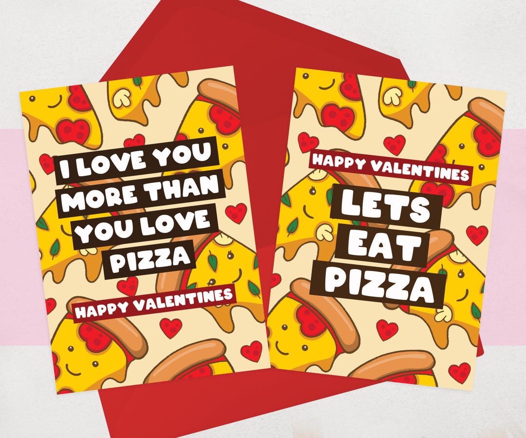 Pizza Valentines Day Card Funny Valentine Card For Him For Her