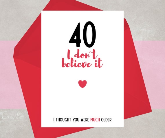 Cheeky 40th Birthday Card Funny Rude Offensive 40 - Etsy UK