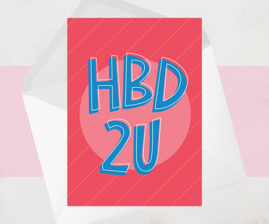 HBD Birthday Card - Funny on Trend Birthday Cards - Bright Pink Acronym ...