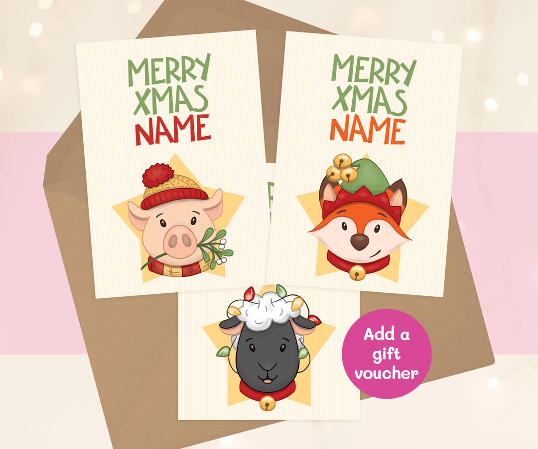 Personalised School Christmas Cards for Kids | Classmate Xmas Pack ...