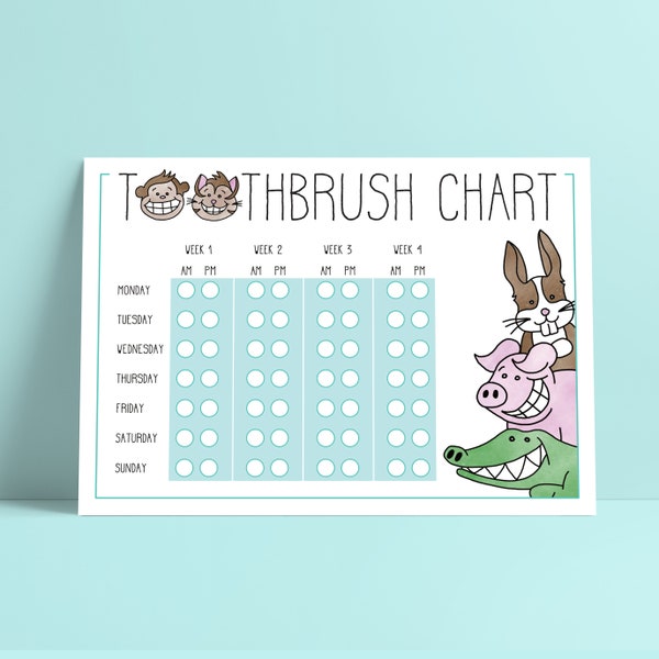 Toothbrush Sticker Chart - Etsy