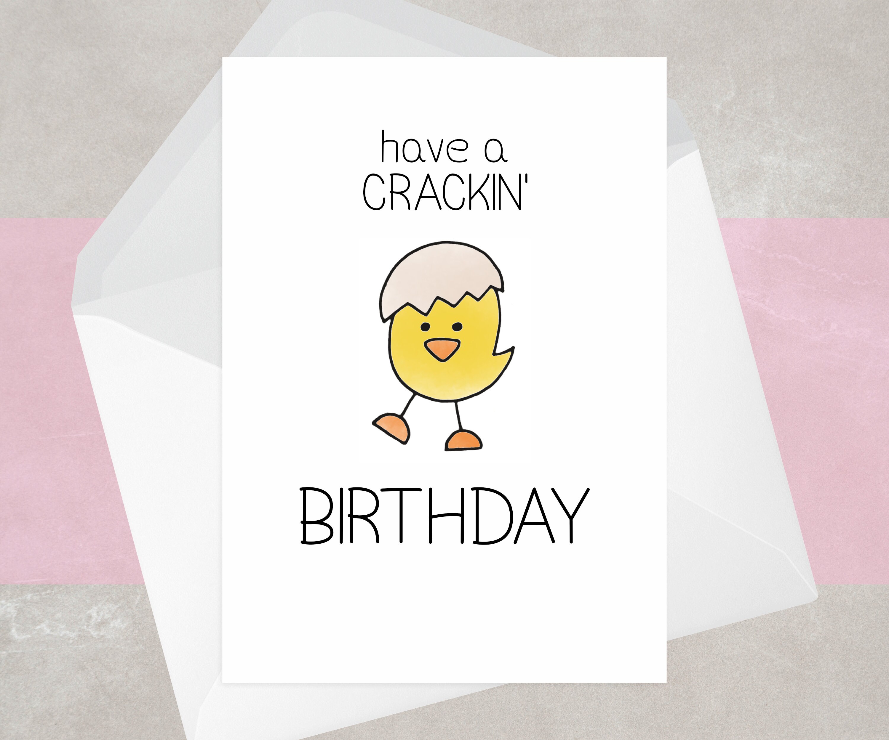 Funny Birthday Card Chick Happy Birthday Pun Card - Etsy