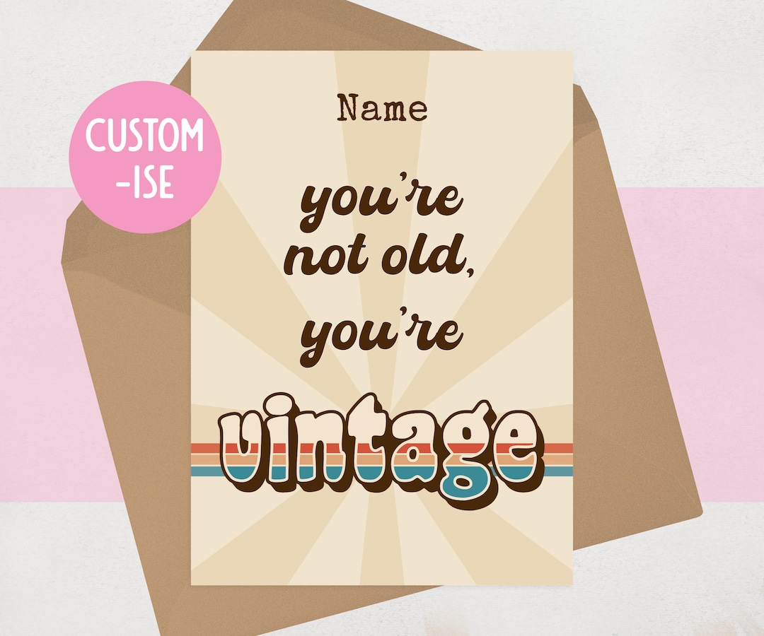 Funny Vintage Birthday Card With Name - Cheeky Personalised Birthday ...