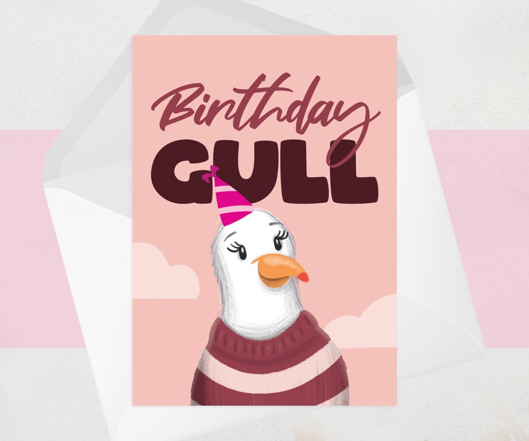 Seagull Birthday Card for Her - Funny Birthday Card for Friend, for ...