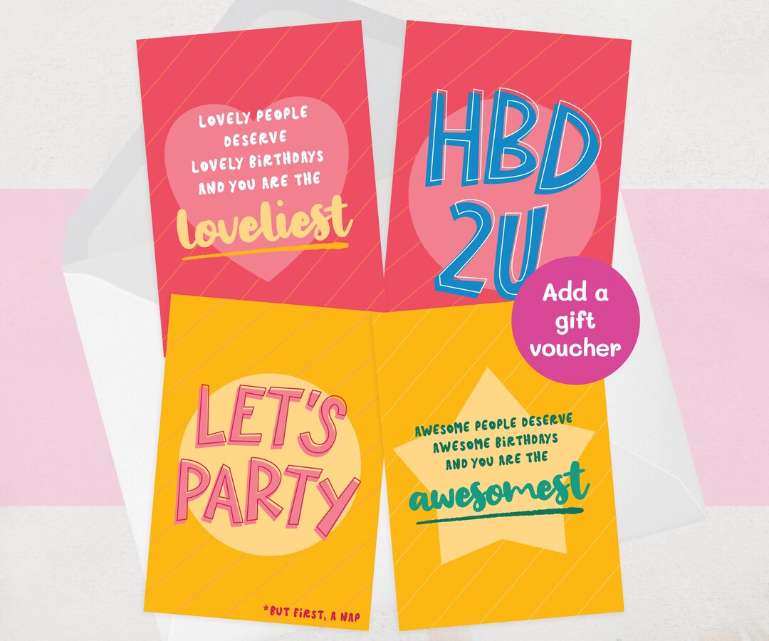 Fun Birthday Cards: HBD 2U, Funny Party Birthday Card for Friend, for ...