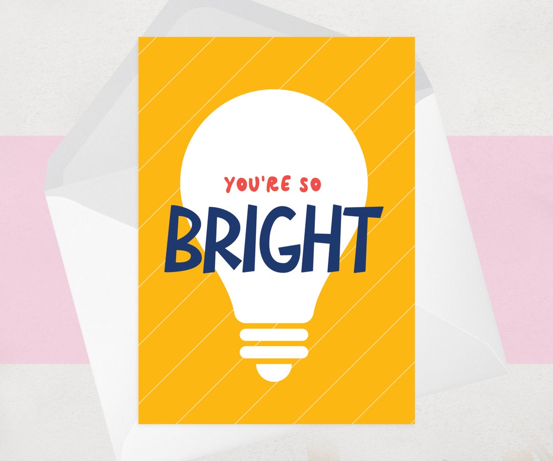 You're so Bright Congratulations Card Exam Graduation Cards New Job ...