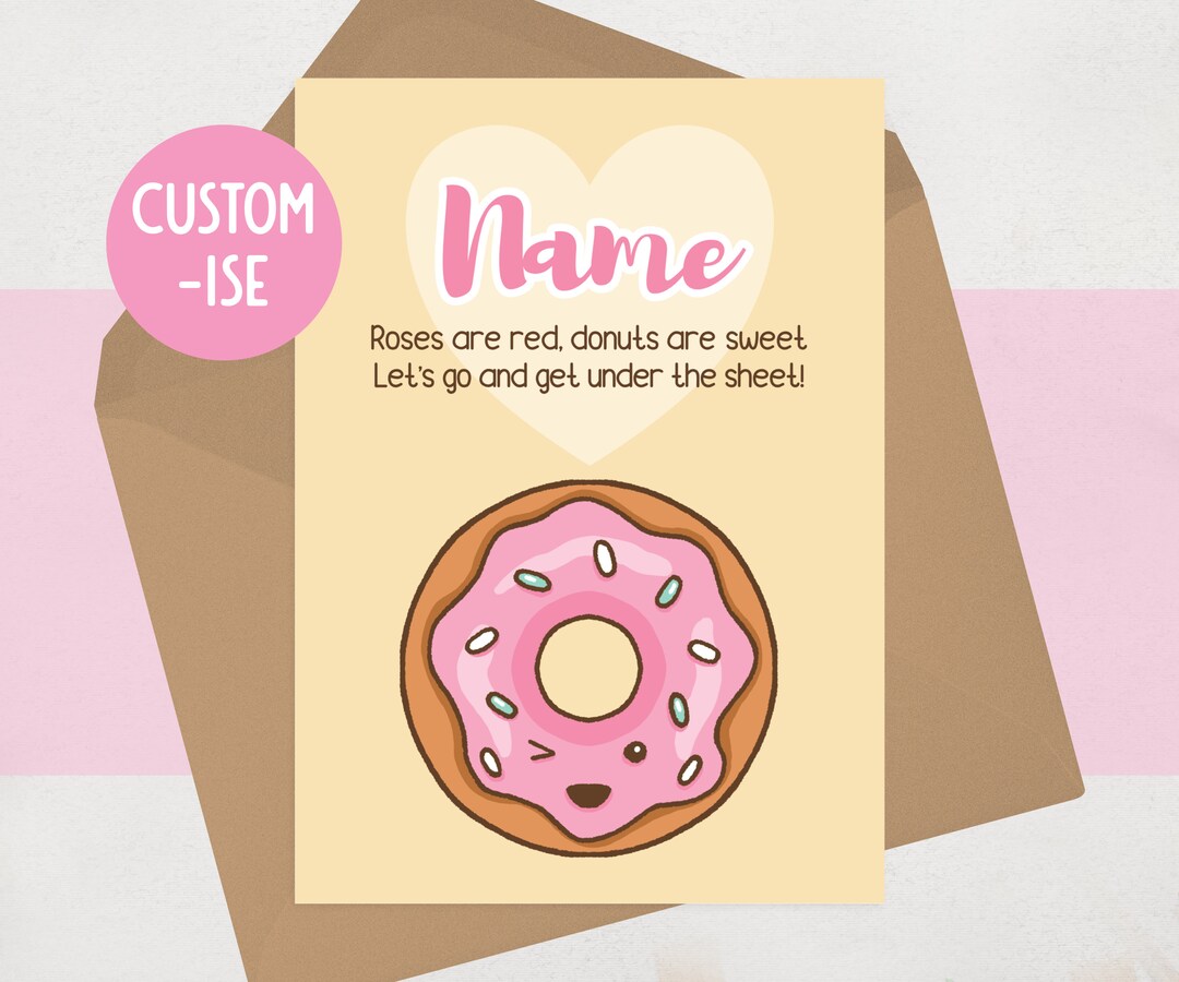 Cheeky Donut Anniversary Card - Personalised for Him, for Her - for ...