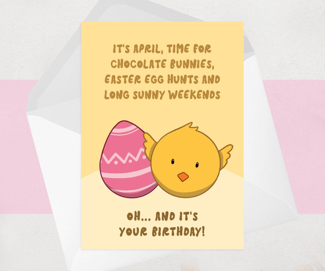 Easter Birthday Card for April Birthdays - Funny, Cute April Birthday ...