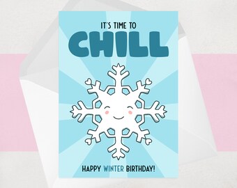 Winter Birthday Card - Etsy UK