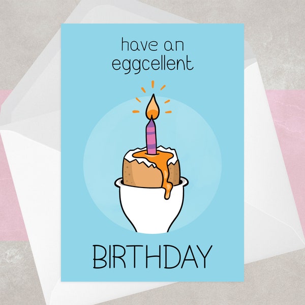 Egg Birthday Card - Etsy