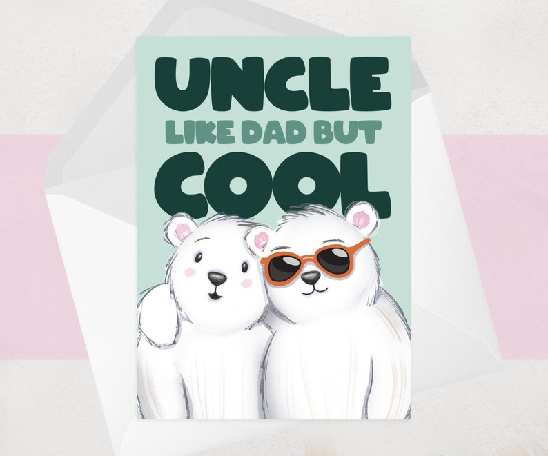 Uncle Birthday Card Funny Birthday Card for Cool Uncle - Etsy
