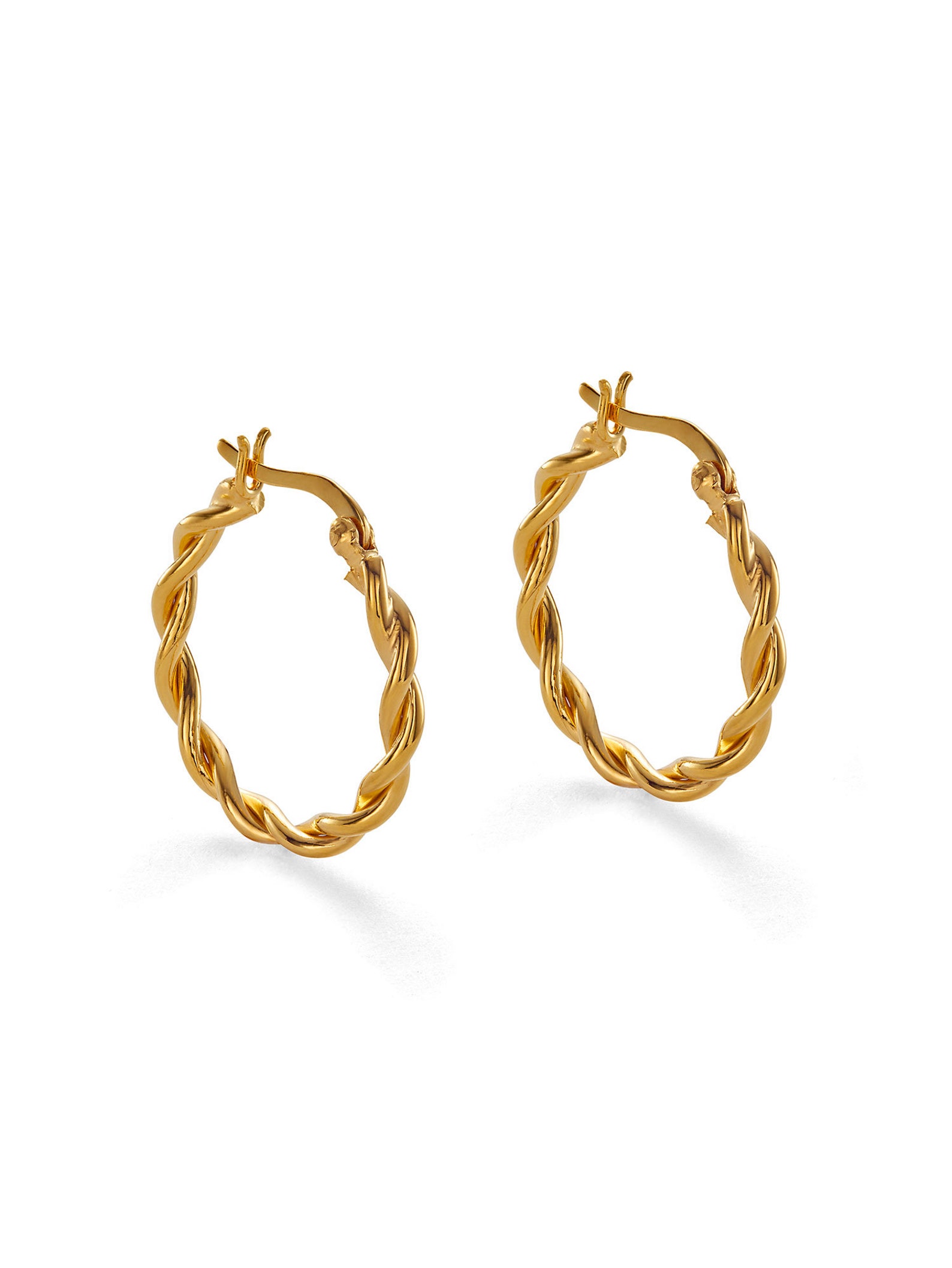 Gold Braided Hoop Earrings (large)- Gold Vermeil on Sterling Silver ...