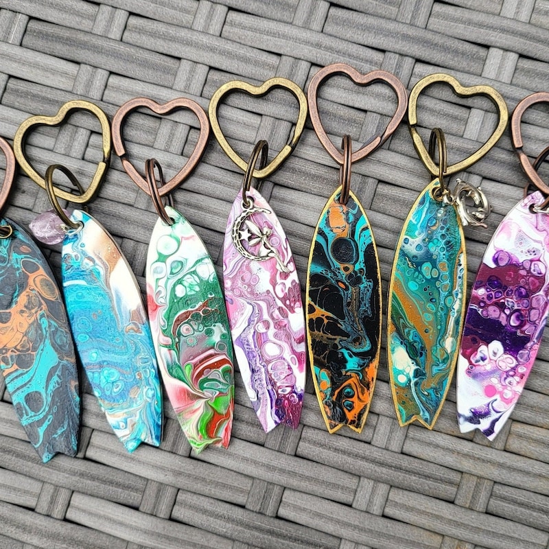 Surfboard Keychain - Etsy