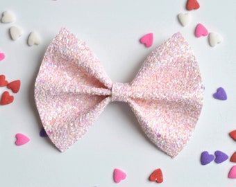 Pink glitter bow | Etsy