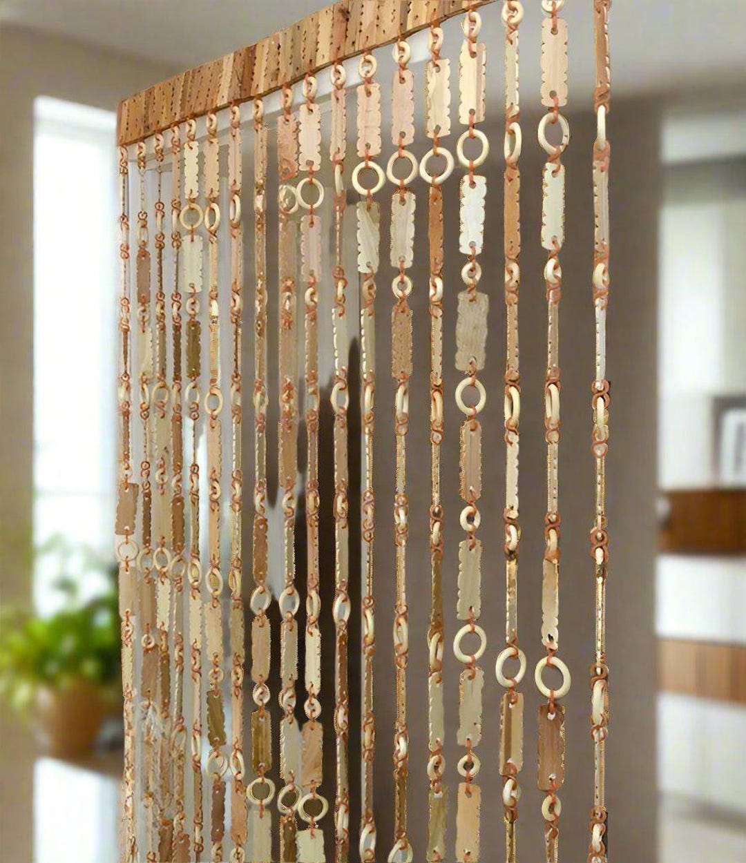 Custom Size Wooden Bead Door Curtains - Handcrafted Boho Home Decor ...