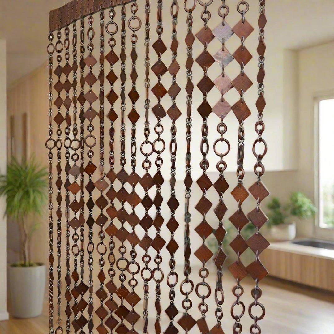Wooden Bead Curtains for Farmhouse Decor - Nature Handcrafted Vintage ...
