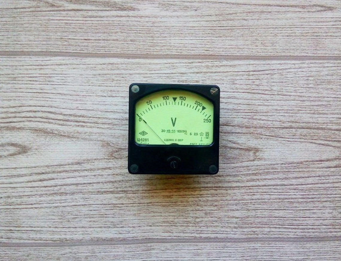 Retro Voltage Reader - Antique Tech Decor - Industrial Chic Home Accent ...