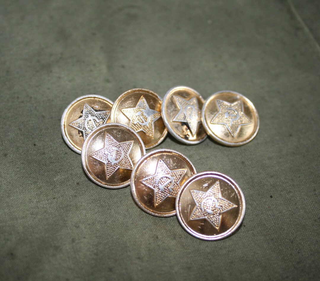 Vintage Military Buttons Set of 7 USSR Military Buttons - Etsy