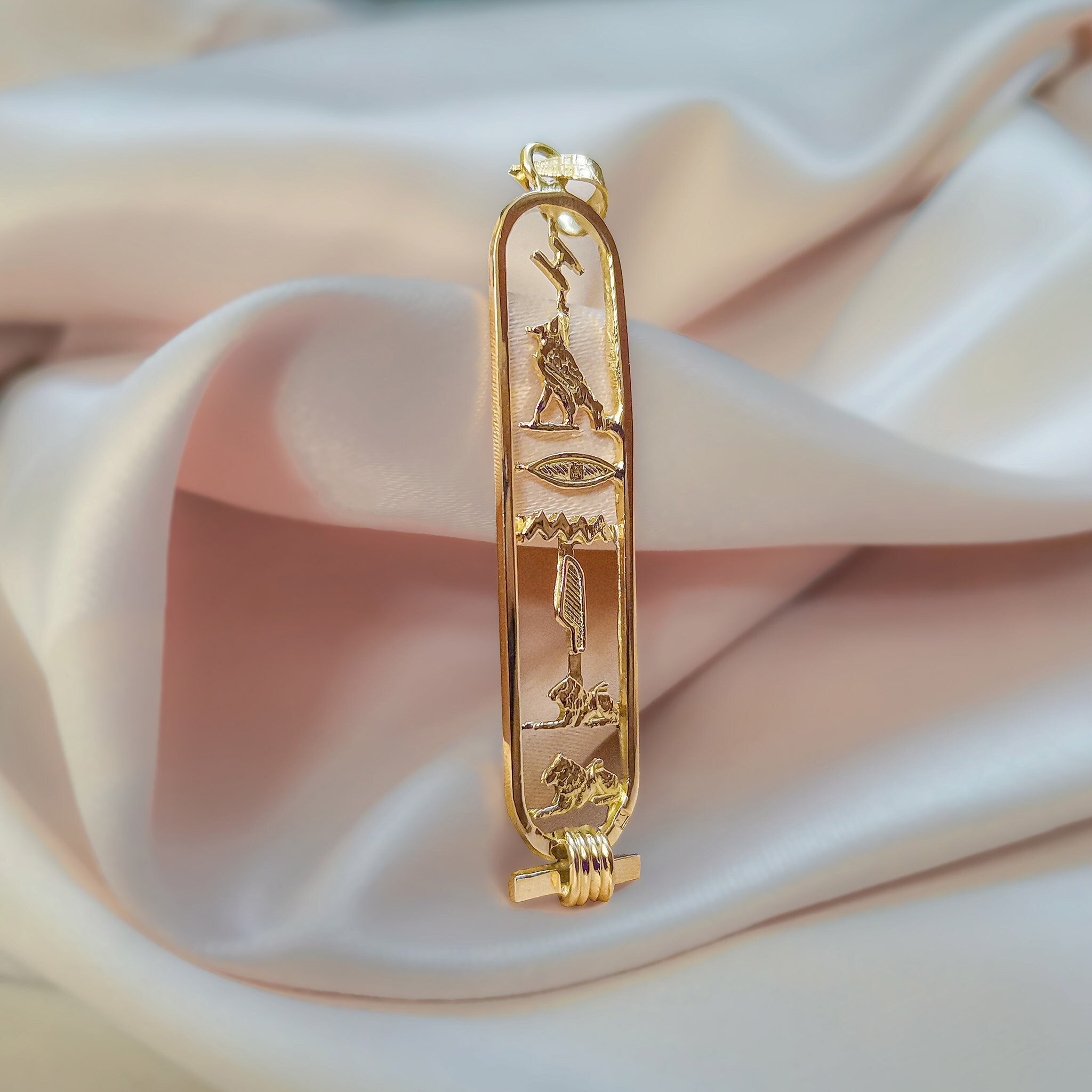 Open Style Cartouche, 18K Gold Cartouche, Your Name in Hieroglyphics ...