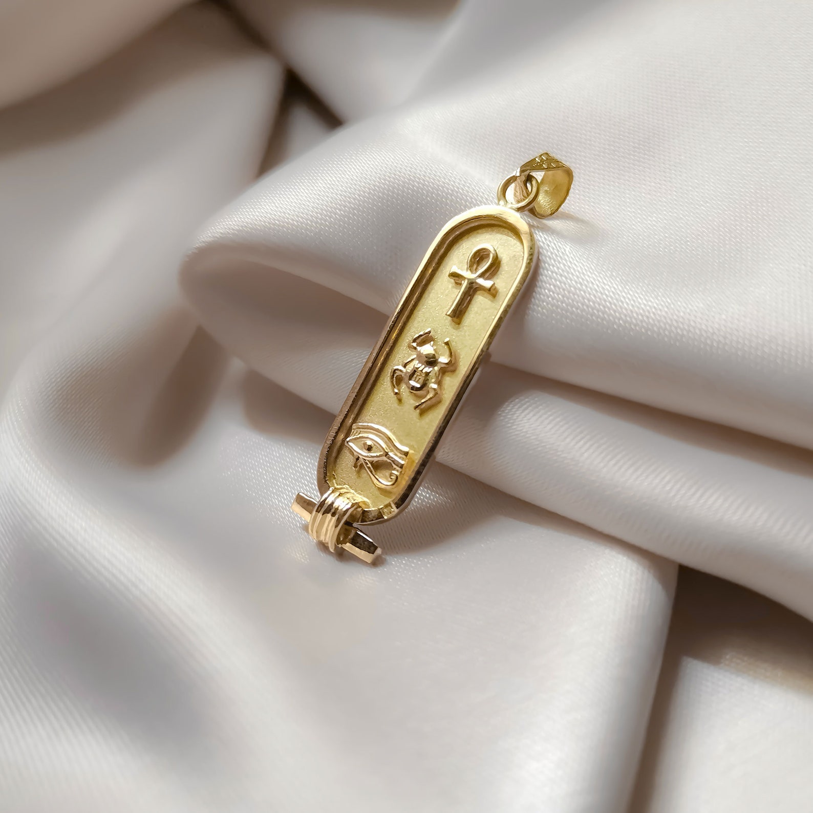 18K Gold Cartouche, Custom Made Cartouche Pendant, Egyptian ...