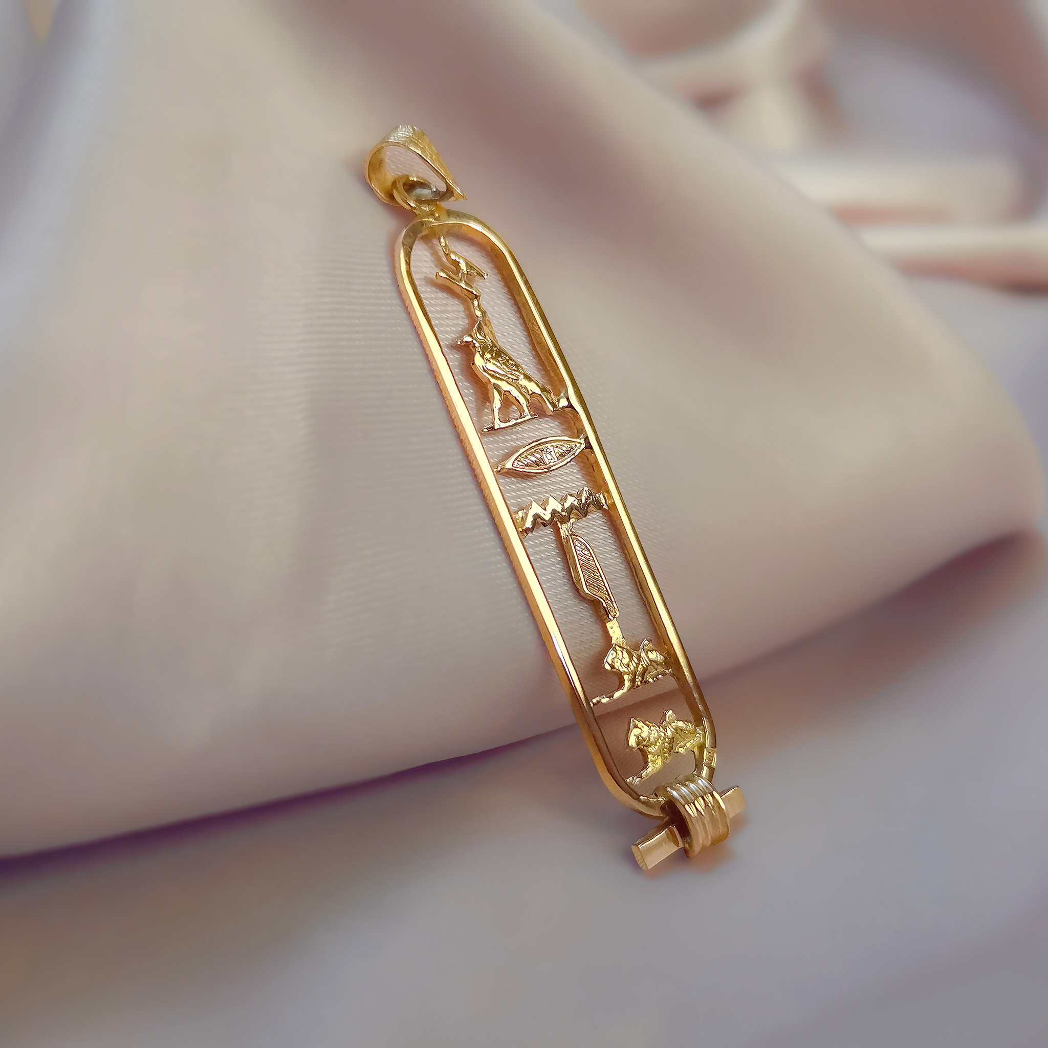 Open Style Cartouche, 18K Gold Cartouche, Your Name in Hieroglyphics ...
