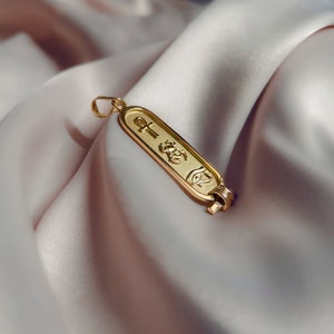 18K Gold Cartouche, Custom Made Cartouche Pendant, Egyptian ...